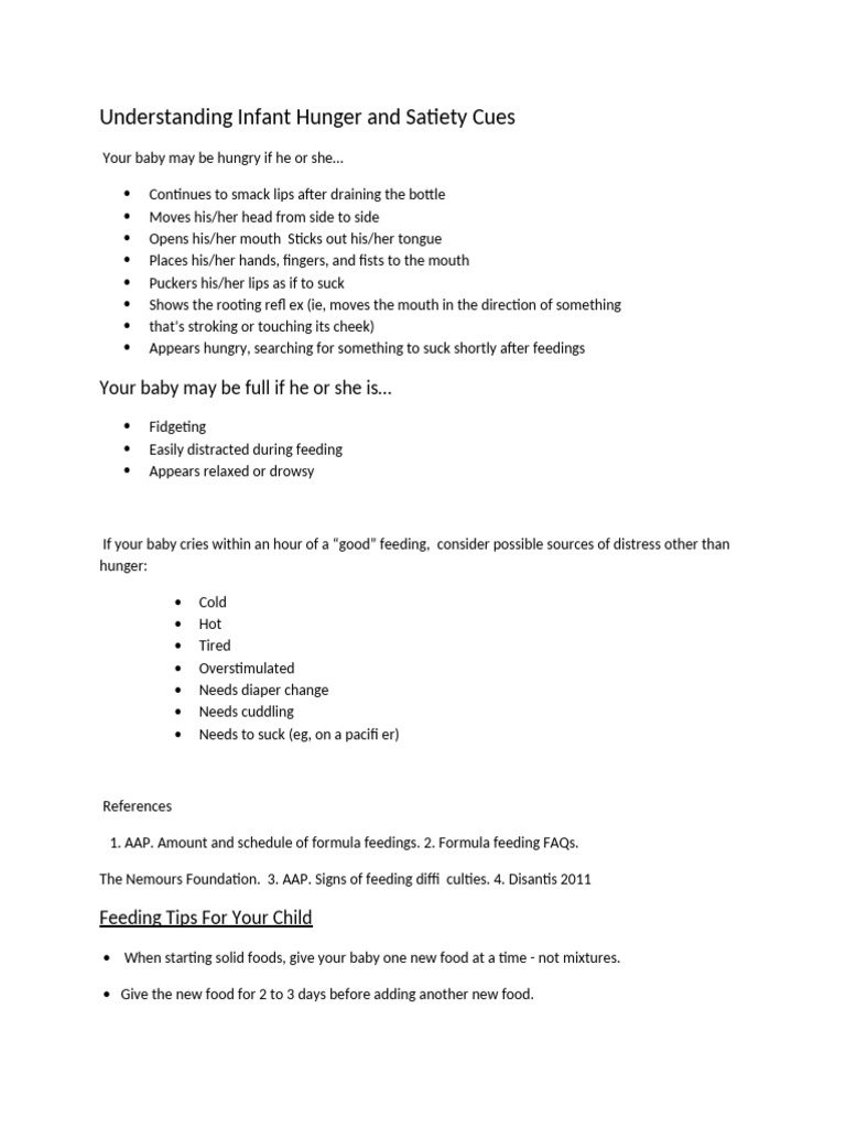 Understanding Infant Hunger and Satiety Cues | PDF | Allergy | Food Allergy