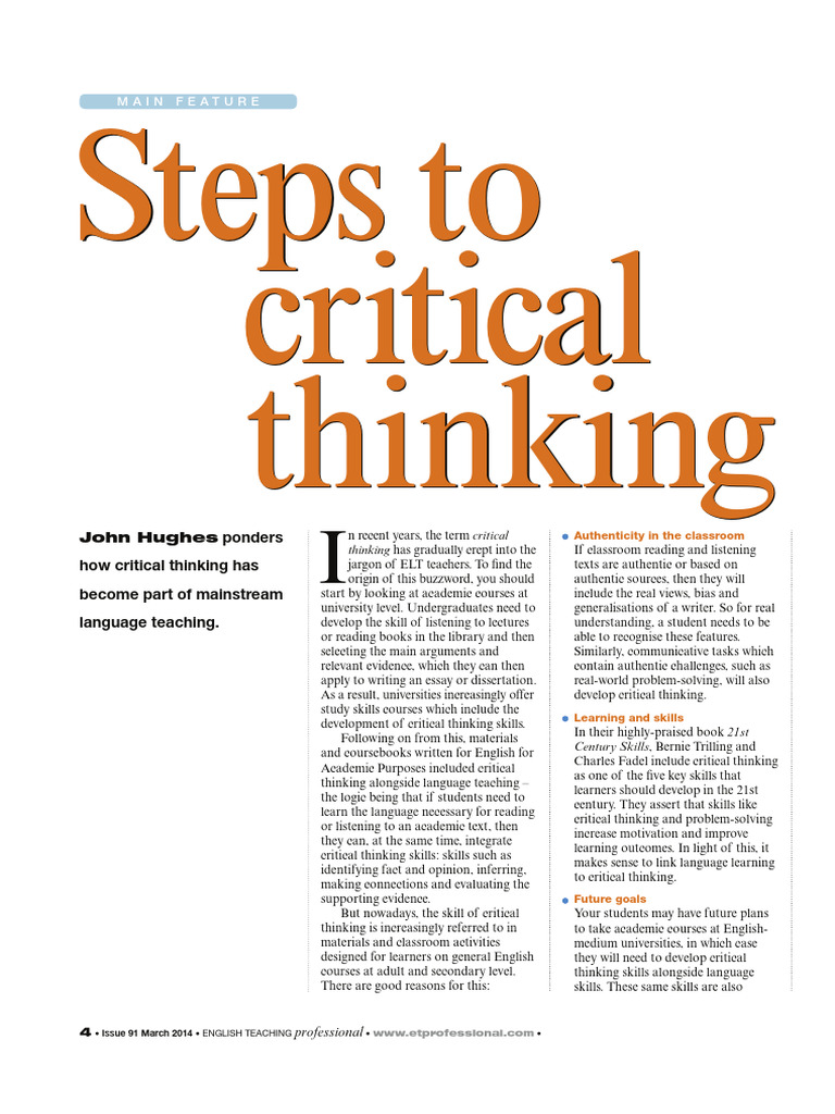 Steps To Critical Thinking | PDF | Critical Thinking | Thought