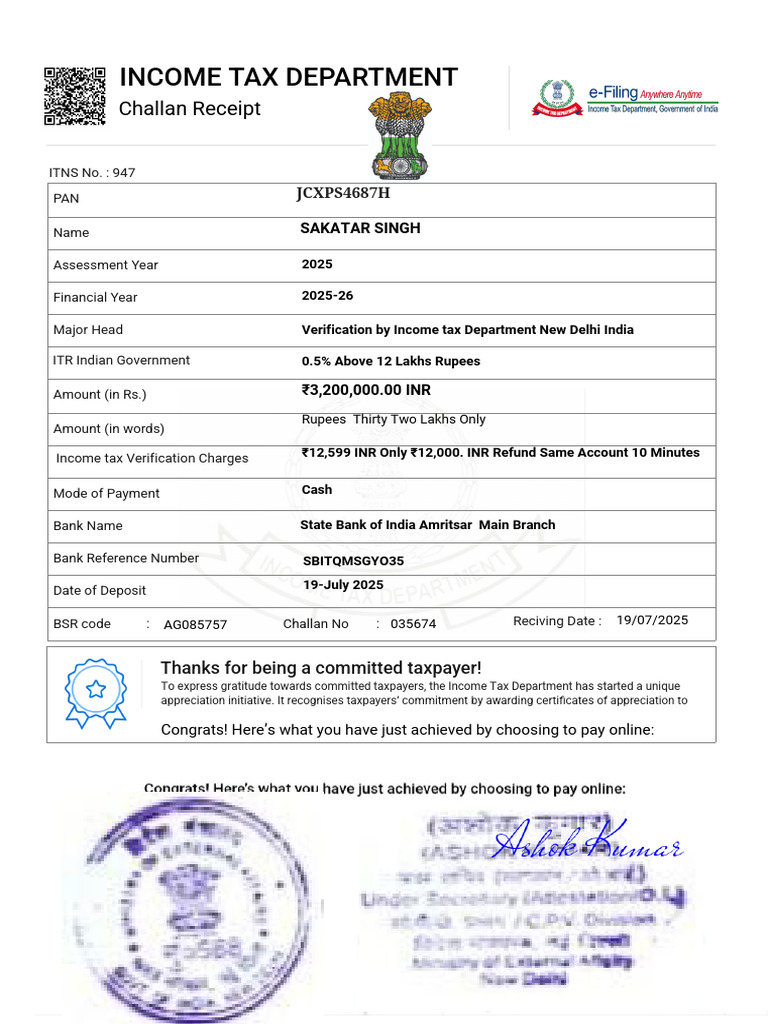 Income Tax Challan Verification Guide | PDF