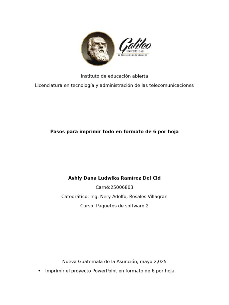 Pasos para Imprimir en Formato de 6 Por Hoja | PDF