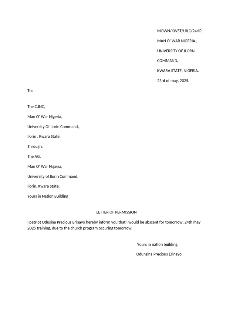Absence Notification for Training Event | PDF
