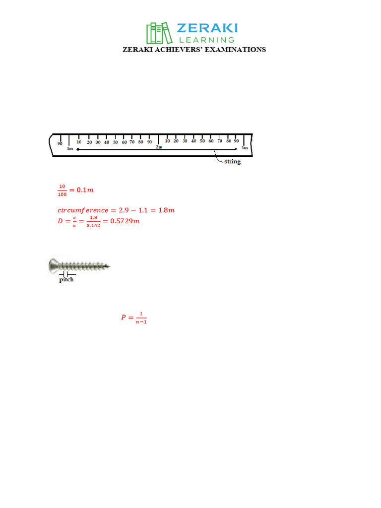 Physics - Physics Form 4 Paper 1 - Marking Scheme-1 | PDF | Pressure | Water