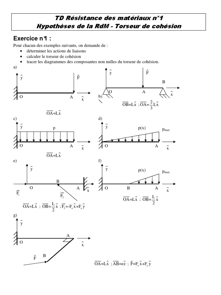 TD TorseurCohesion | PDF | Mécanique newtonienne | Mécanique