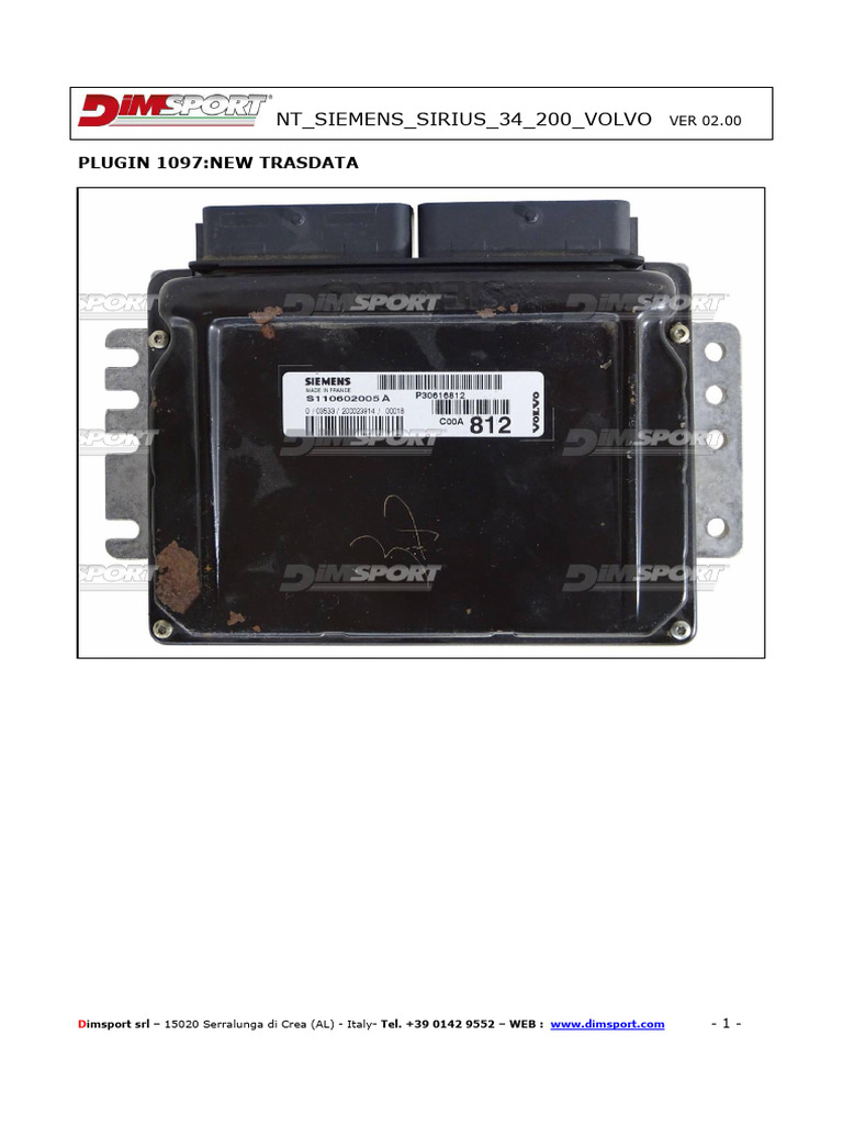 Nt Siemens Sirius 32 200 Volvo 1033 | PDF