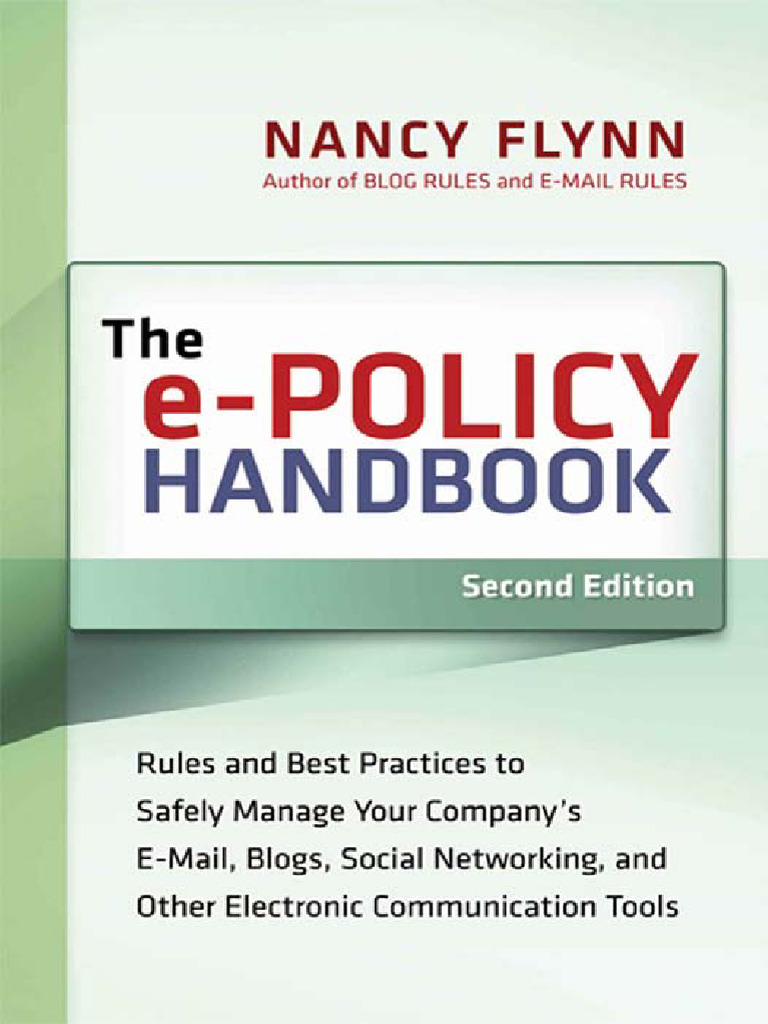 The E-Policy Handbook (2nd Edition) PDF | PDF | Text Messaging | Cyberspace