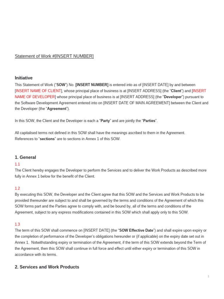 Software Development SOW Template | PDF | Scrum (Software Development ...