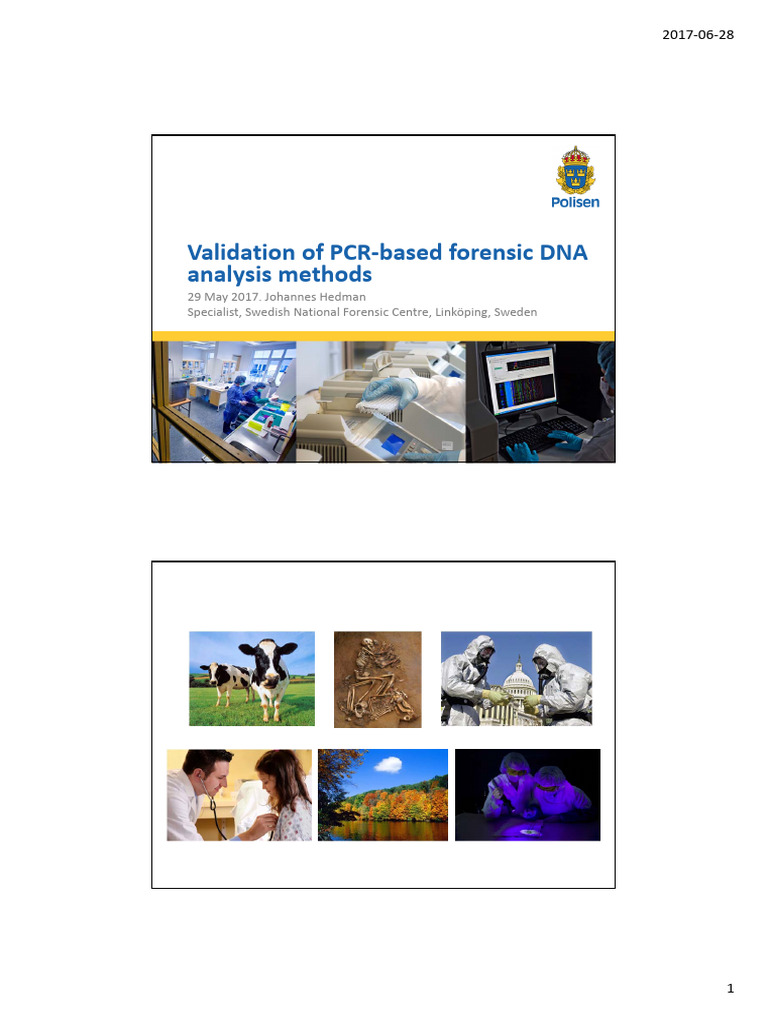 L07 Validation of PCR-based Forensic DNA Analysis Methods - Johannes Hedman | PDF | Real Time ...