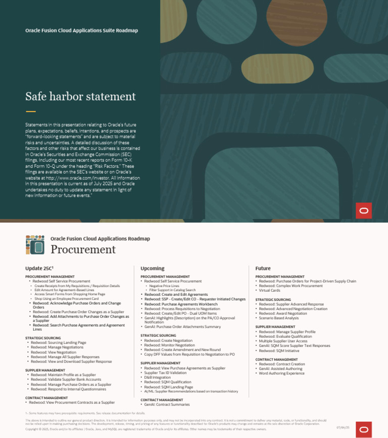 Procurement Roadmap | PDF | Procurement | Oracle Corporation