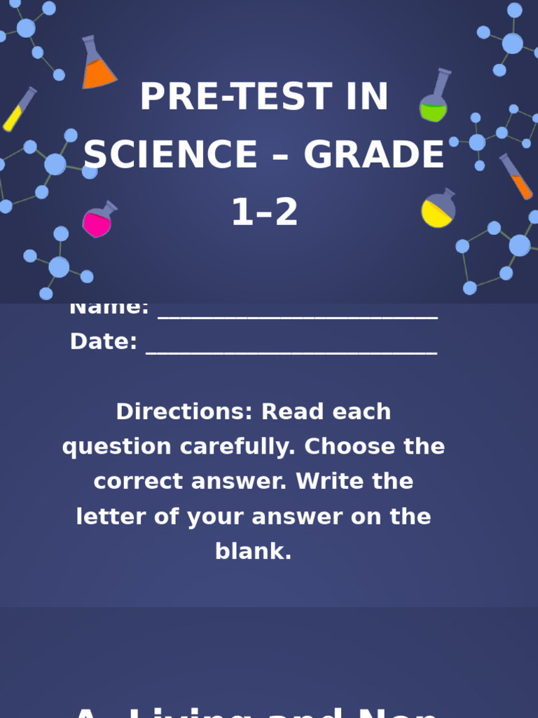Pre Test Science | PDF