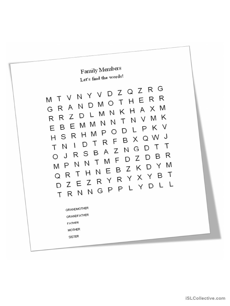 Family Member Vocabulary List | PDF