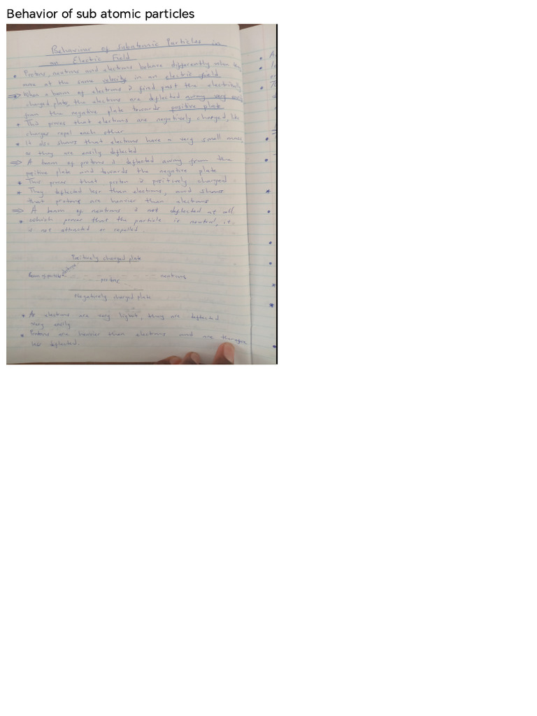 Sub Atomic Particles Behavior - Sub Atomic Particles Behavior | PDF