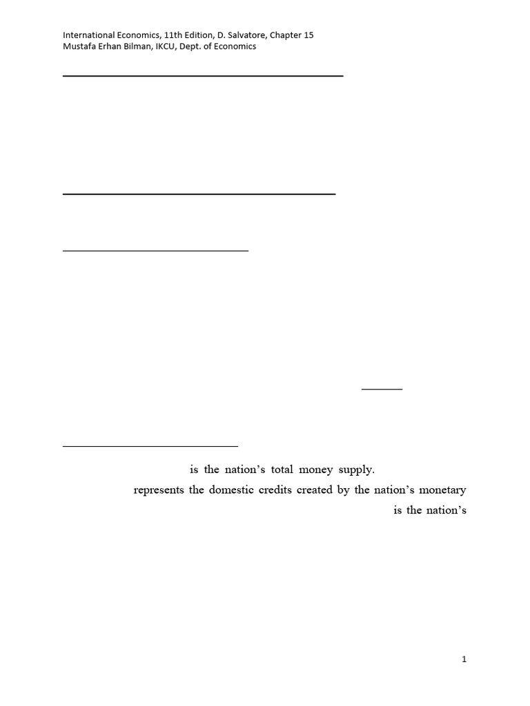 Monetary Approach to BOP and Exchange Rates | PDF | Currency ...