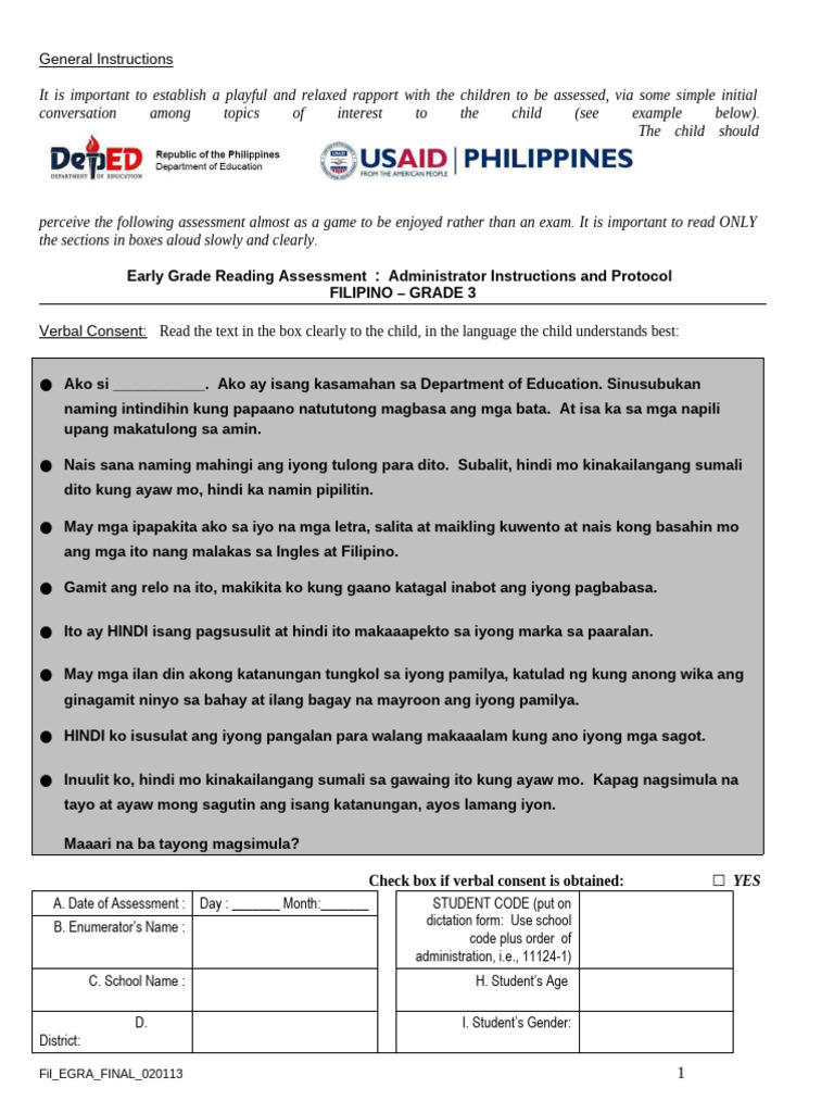 Copy of FIL - EGRA - Philippines - FINAL - For-Printing1 | PDF