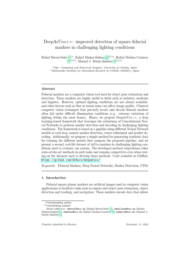 5.DeepArUco Improved Detection of Square Fiducial | PDF | Computer ...