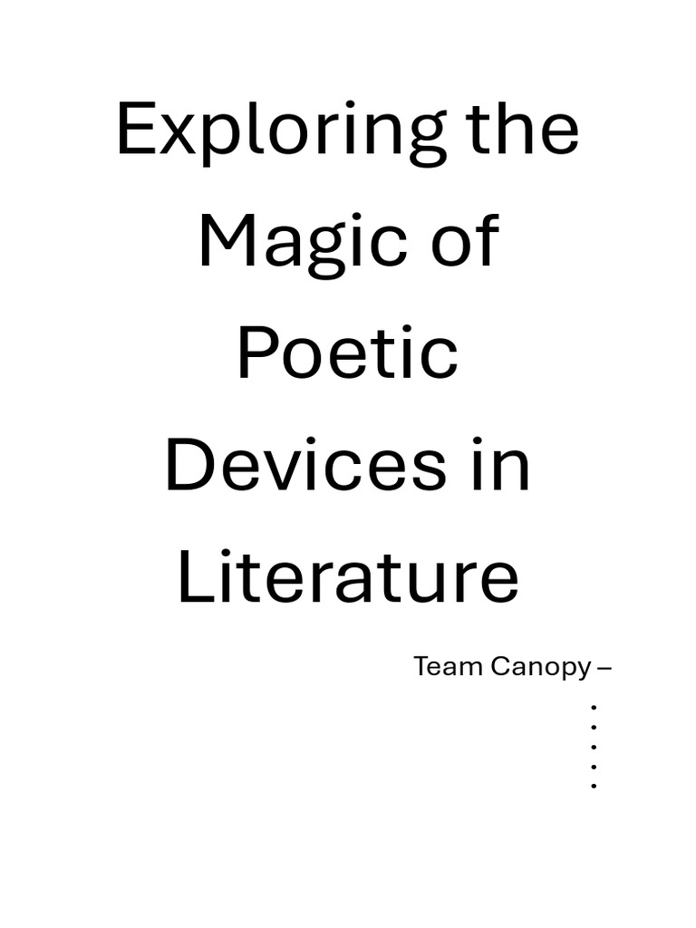 Exploring The Magic of Poetic Devices in Literature | PDF | Poetry ...