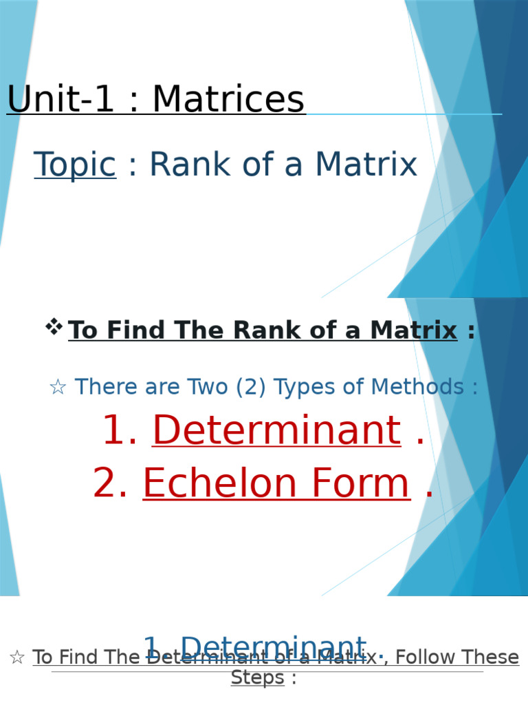 Maths Presentation (Autosaved) | PDF | Matrix (Mathematics) | Determinant