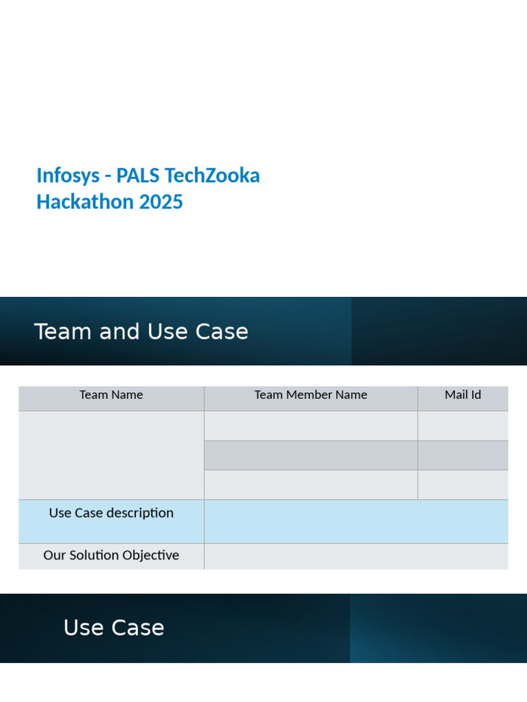 Infosys PALS TechZooka Hackathon 2025 | PDF