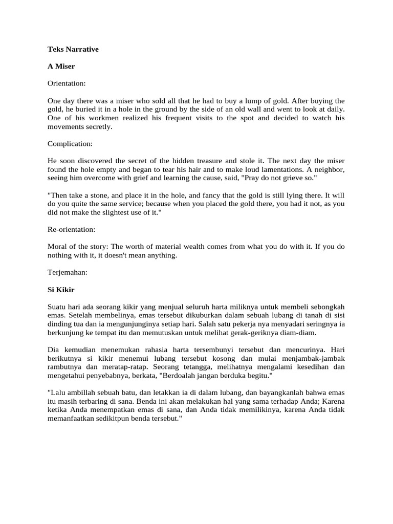 Teks Narrative Tugas Sekolah Sultan | PDF