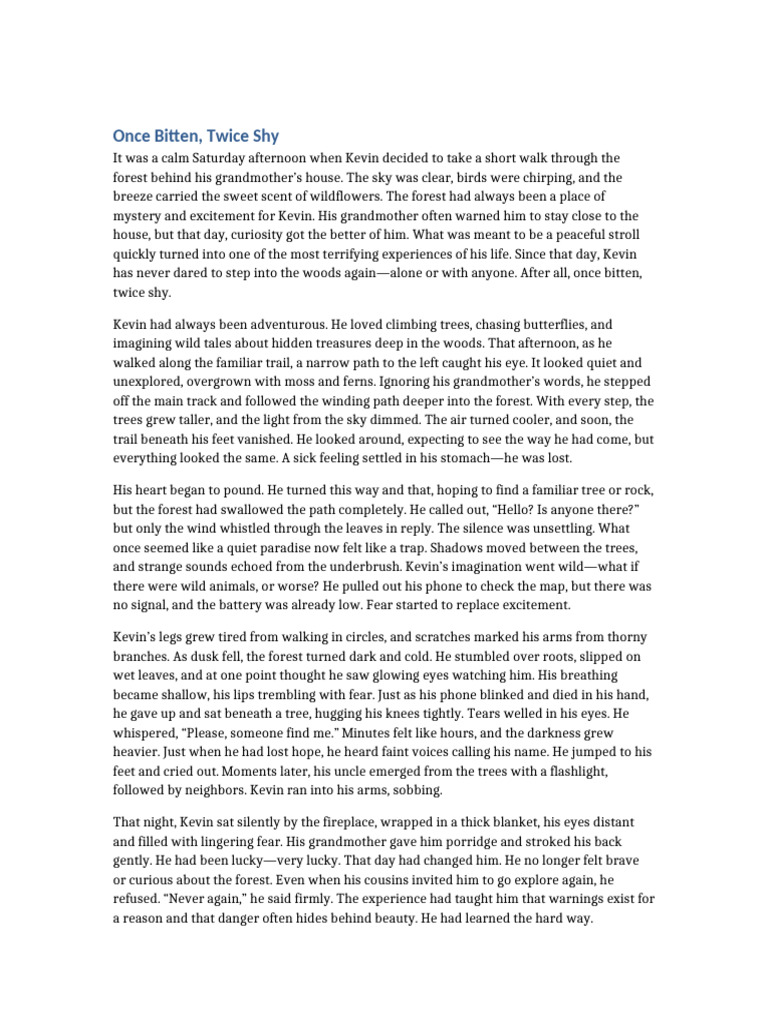 Once Bitten, Twice Shy: A Cautionary Tale | PDF