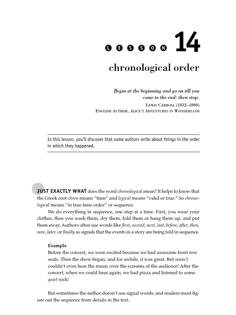 S3 - Lesson 14 (Chronological Order) | PDF | Train | Rail Transport