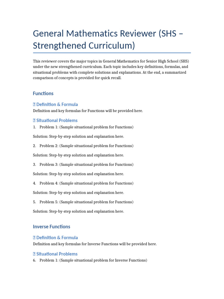 General_Mathematics_Reviewer | PDF | Time Complexity | Function ...