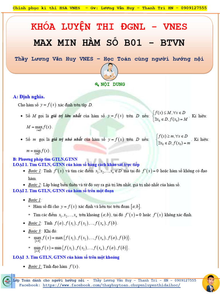 Lvh Max Min Ham So b01 Btvn De | PDF
