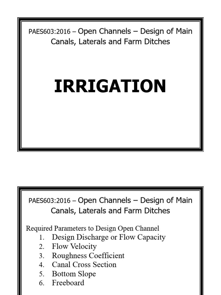Design Guidelines for Open Channels | PDF | Canal | Civil Engineering