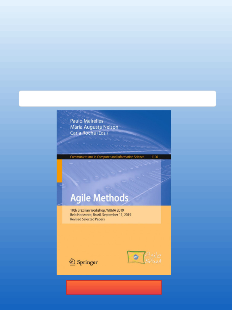 Agile Methods 10th Brazilian Workshop WBMA 2019 Belo Horizonte Brazil ...