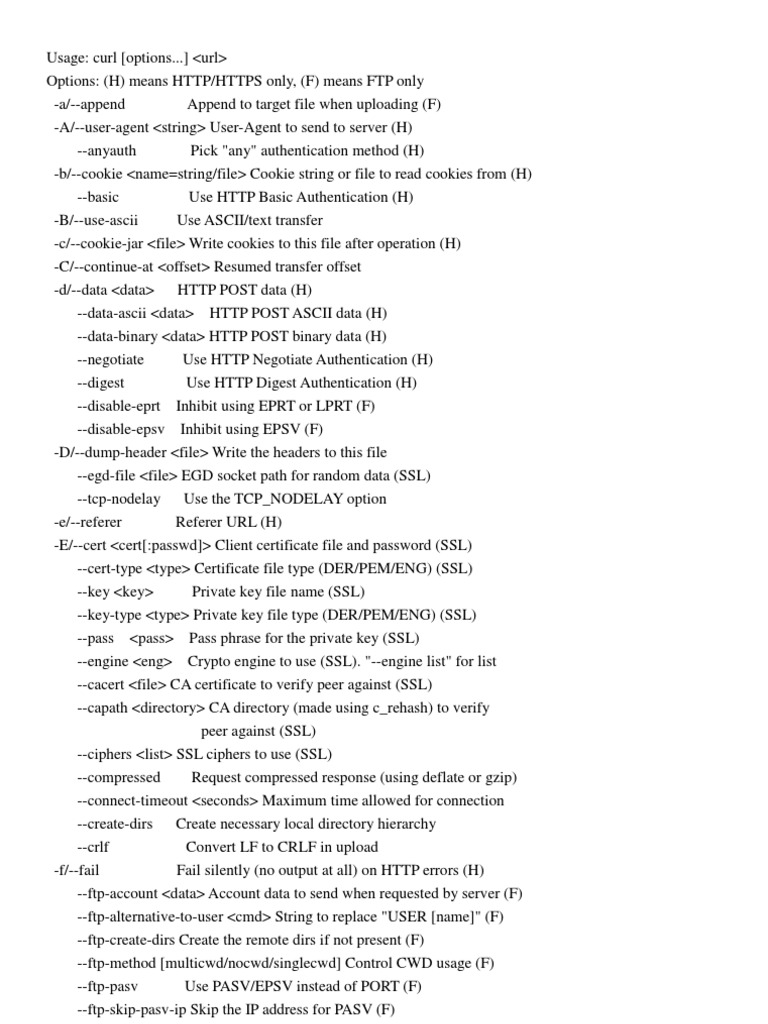 Curl Manual | PDF | Hypertext Transfer Protocol | Transport Layer Security