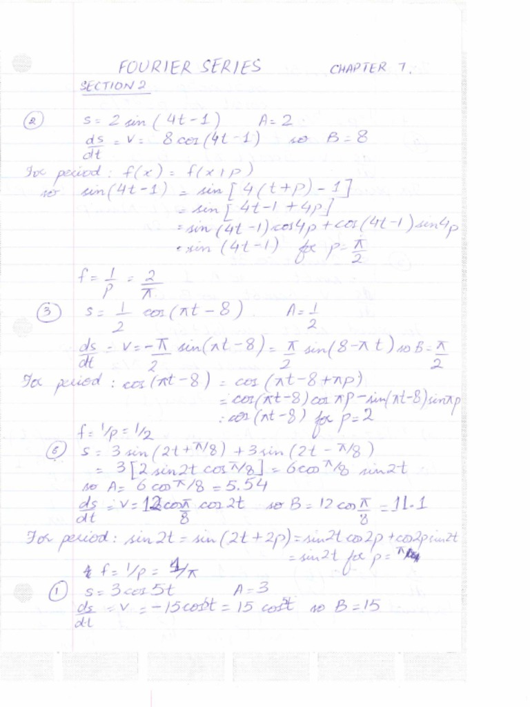 Fourier Series Chapter 7 Solutions | PDF