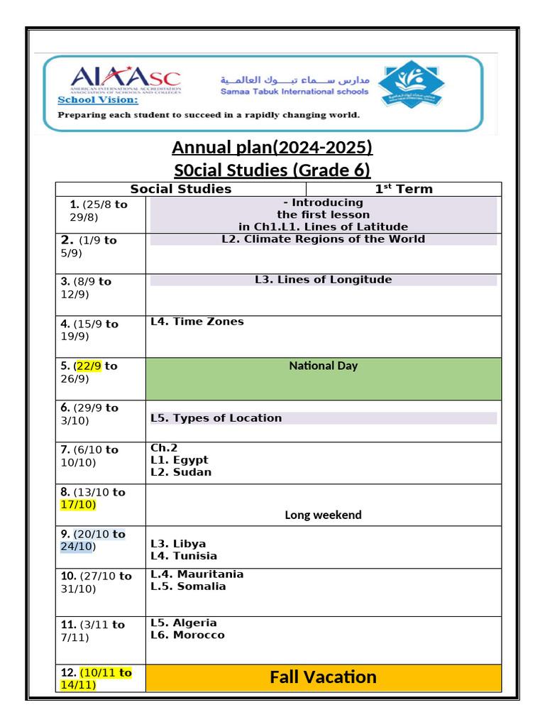 Annual Plan (2024-2025) Gr6 (Social) | PDF | Chess Openings | Chess