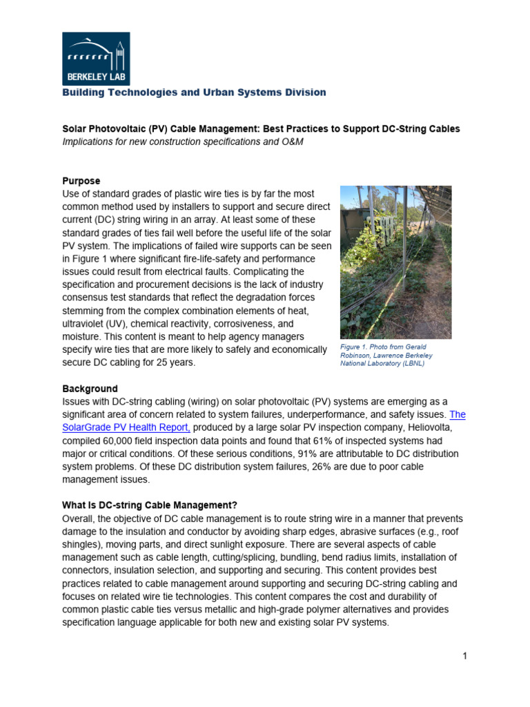 Best Practices for PV Cable Management | PDF | Photovoltaic System ...