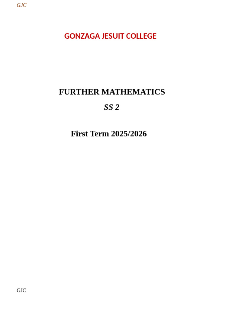 Ss2 First Term Further Mathematics Notes GJC | PDF | Trigonometric ...