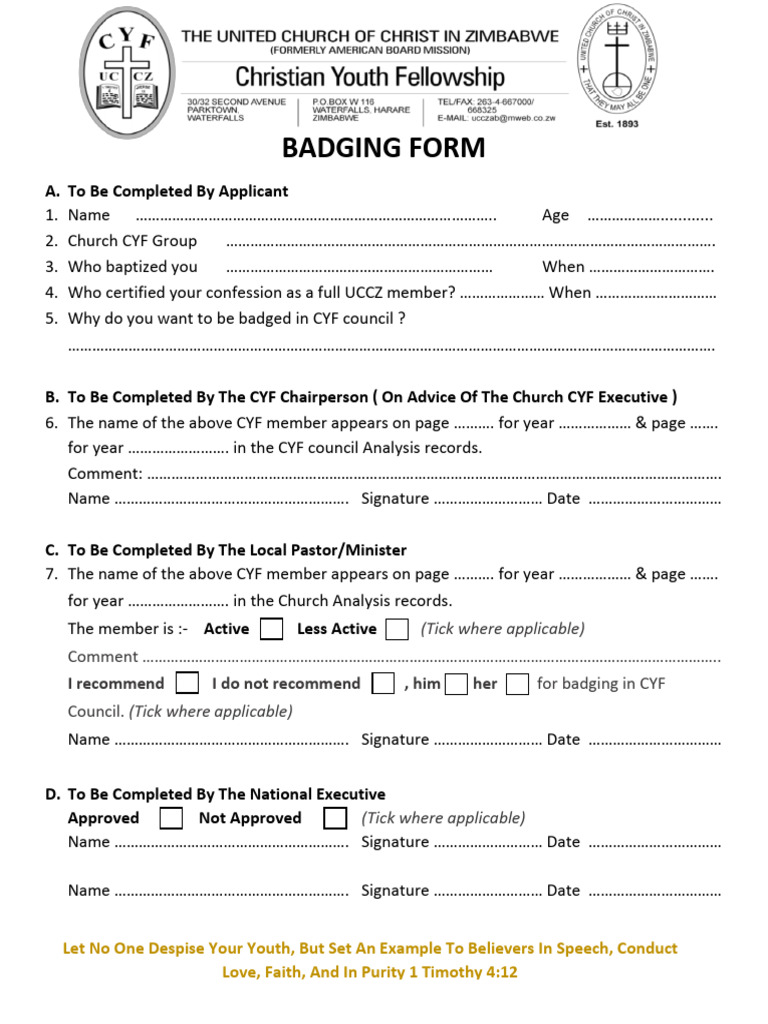 New Badging Form | PDF
