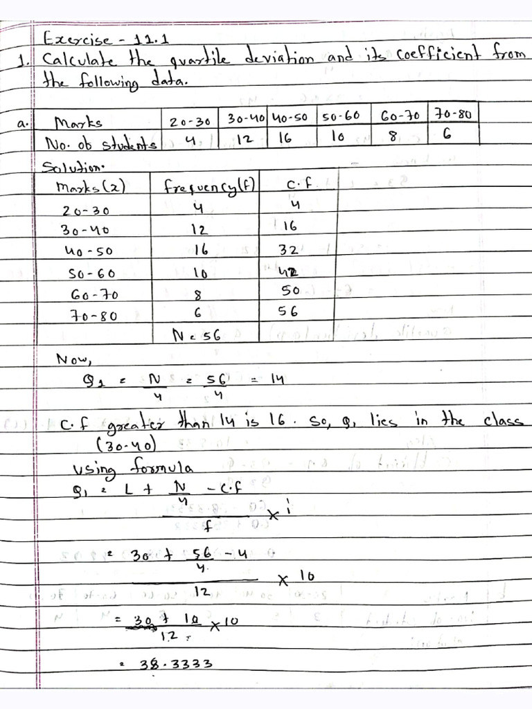 Statistics Class 10 Optional Mathematics Ex-11.1 | PDF