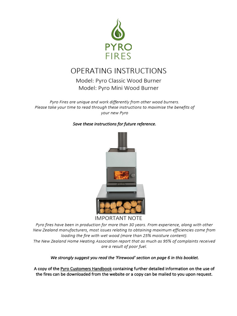 Pyro Classic & Mini Wood Burner Guide | PDF | Combustion | Fires