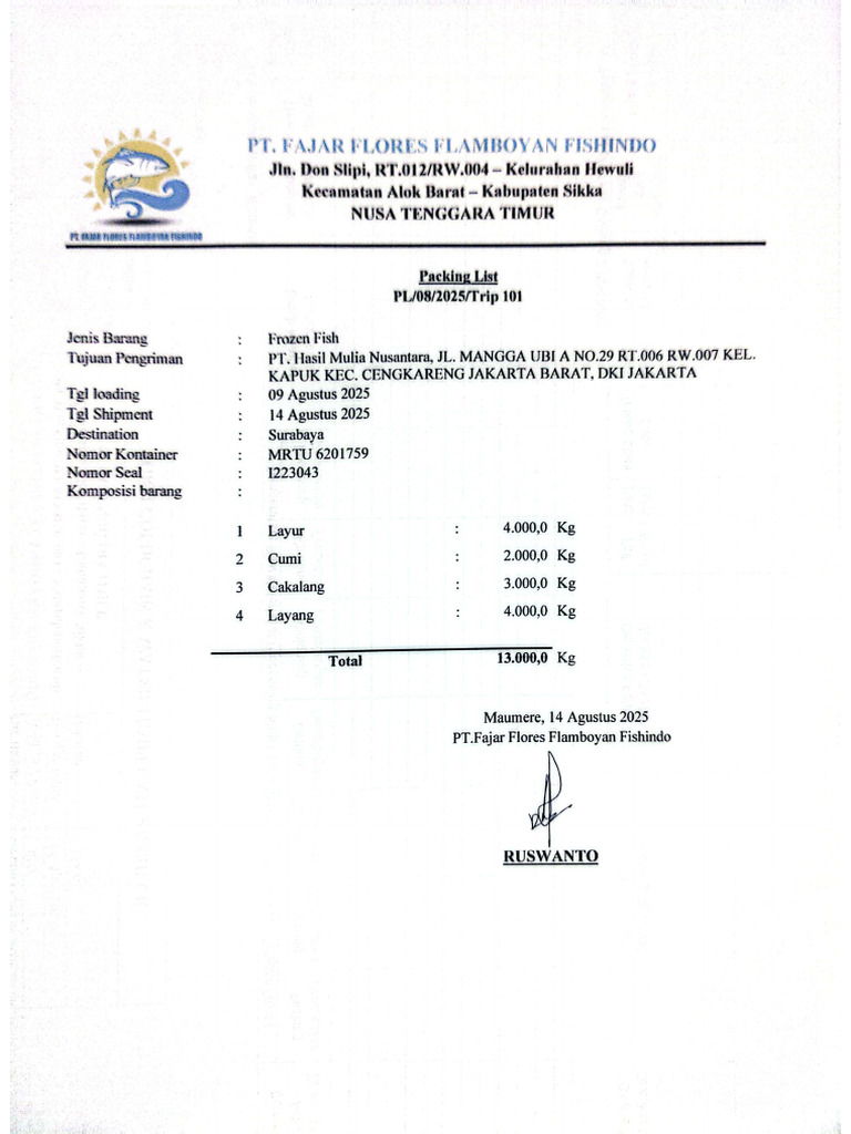 Packing List HMN Trip 101 | PDF