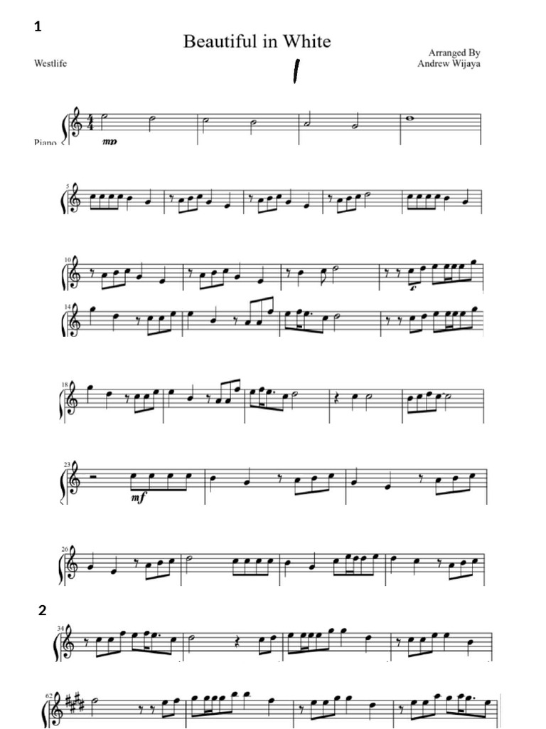 Beautiful in White Chords | PDF