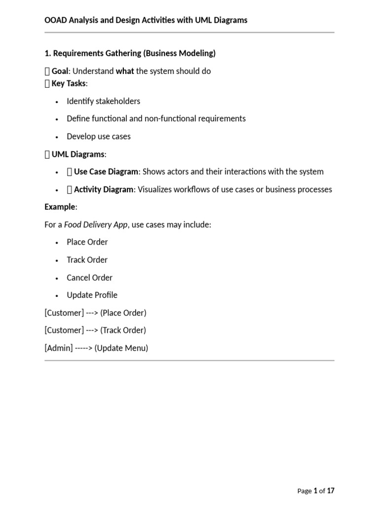 OOAD Analysis and Design Activities With UML Diagrams | PDF | Databases | Use Case