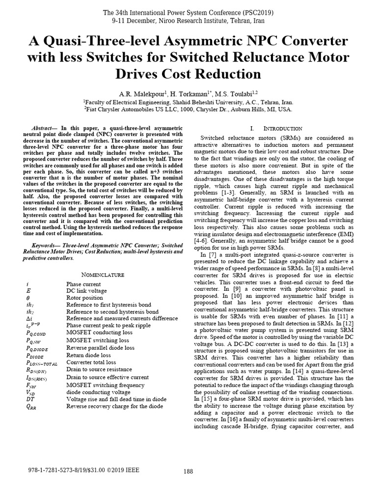 Quasi-Three-Level NPC Converter Design | PDF | Electric Motor | Power ...