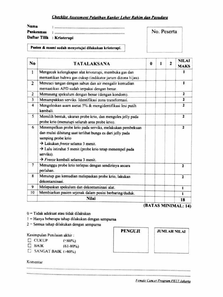 Prosedur Krioterapi dan TCA Kanker Serviks | PDF