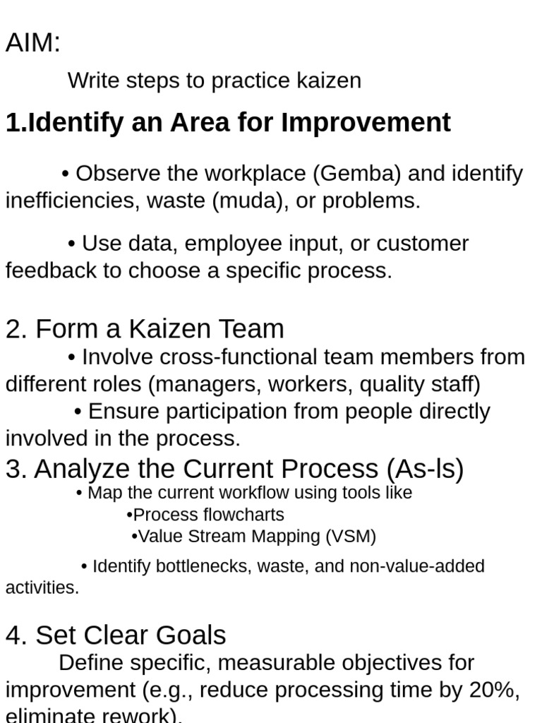 Steps to Practice Kaizen Effectively | PDF