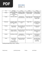 CAE NUST Hostel Mess Menu 2026 | PDF | Lunch | Food And Drink Preparation
