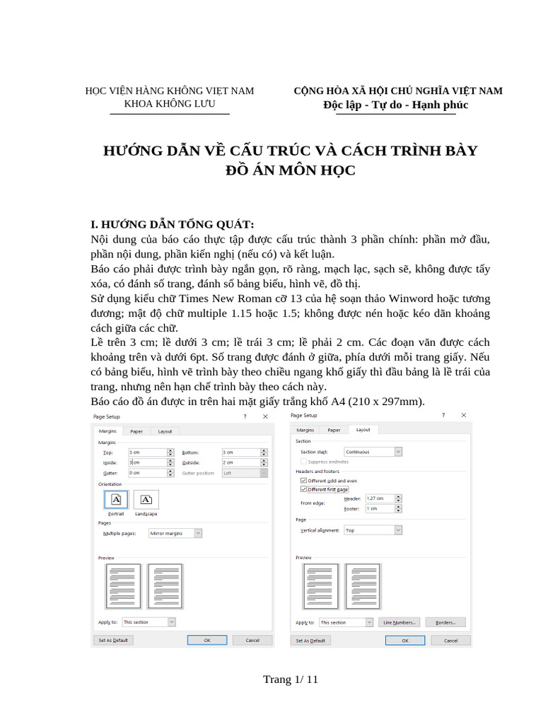 Huong Dan Trinh Bay Bao Cao Do An Mon Hoc | PDF