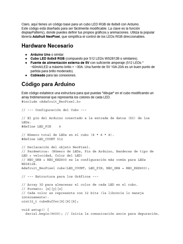 Puedes Crear Un Código para Arduino Destinado A Il... | PDF | Diodo ...