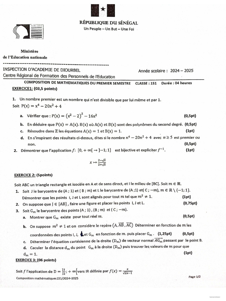 1S1 Maths Compo Sem1 | PDF