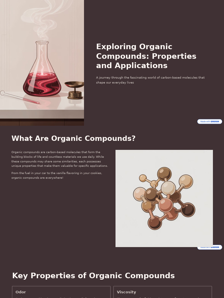 Organic Compounds: Properties & Uses | PDF | Hydrocarbons | Chemical ...