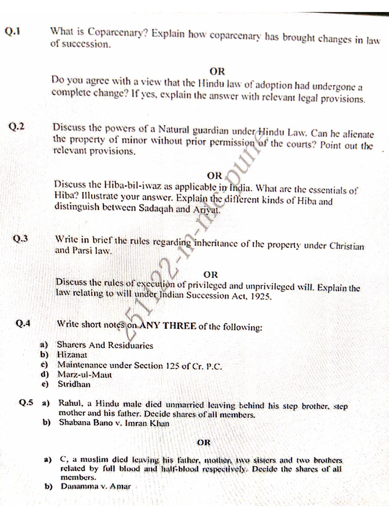 Family Law Questions | PDF