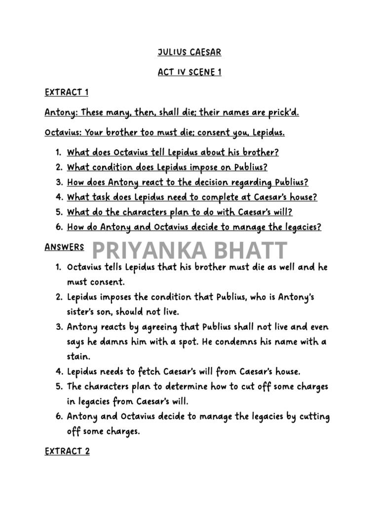 JULIUS CAESAR ACT IV SCENE 1 - Watermarked | PDF | Augustus | Julius Caesar