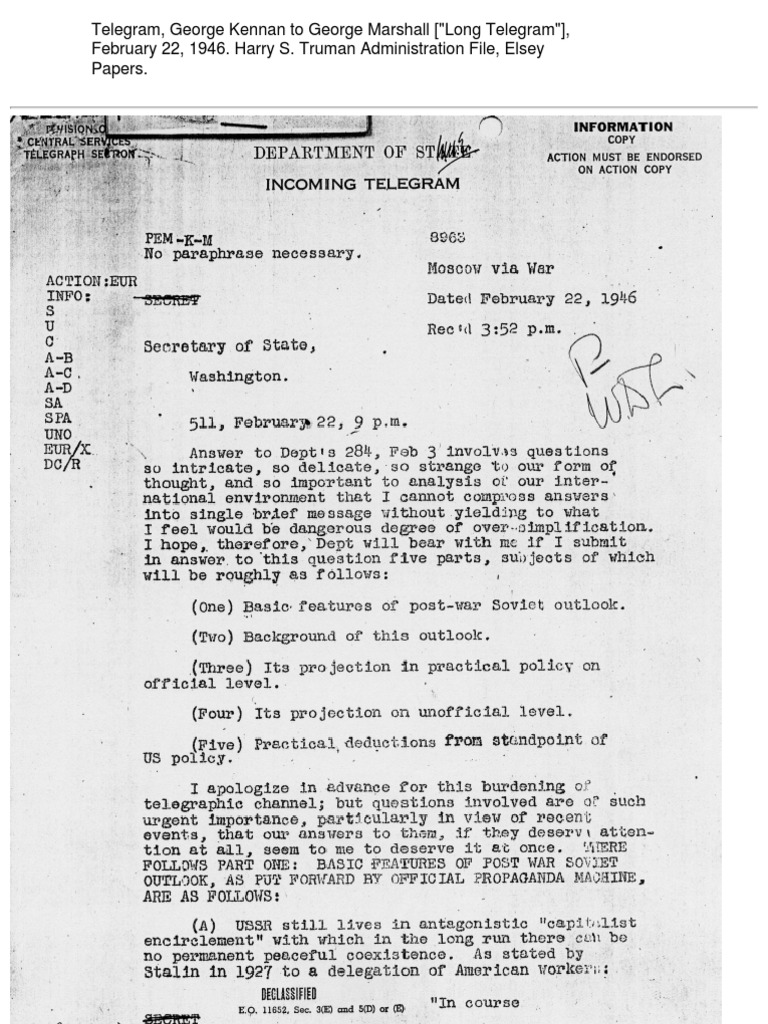 Long Telegram by George Kennan | PDF | History